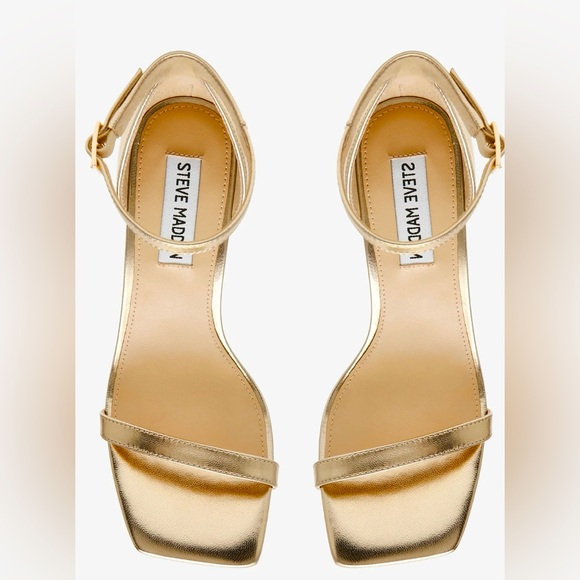 Steve Madden | Shoes | Steve Madden Piked Leather Gold Ankle Strap Dress Sandals Size 85 ...